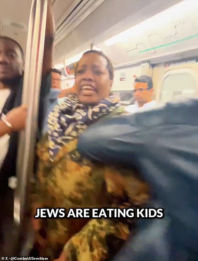 Vile NYC subway anti-Semite filmed ripping at Jewish woman's hair
