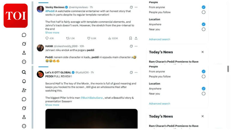 'Peddi' Twitter review out: Ram Charan wins massive praise; fans call ...