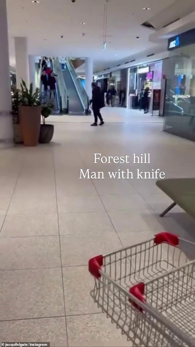 Man with large knife forces terrified shoppers to barricade themselves ...