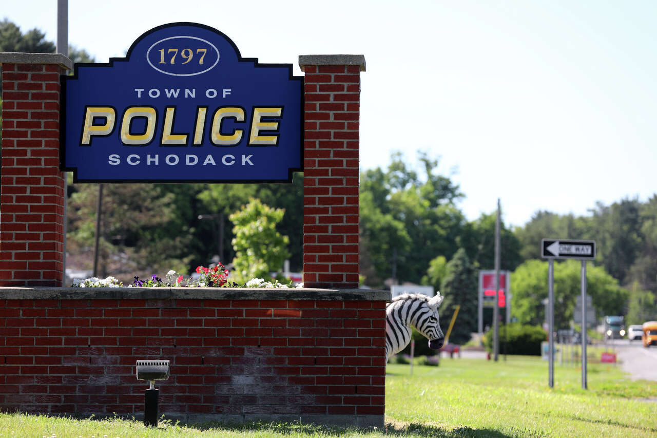 Stuffed zebra earns its stripes at Schodack Police Station