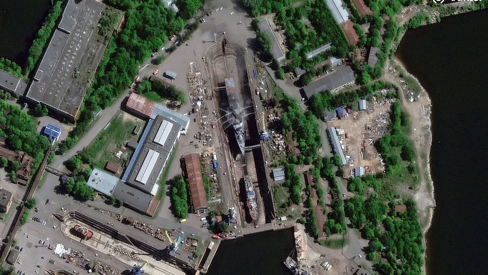Ukrainian drones hit Russian corvette in Baltic Fleet base