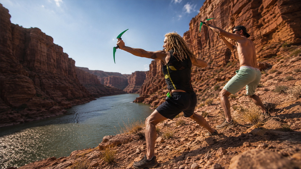 Archery battle turns into precision trick shot showdown