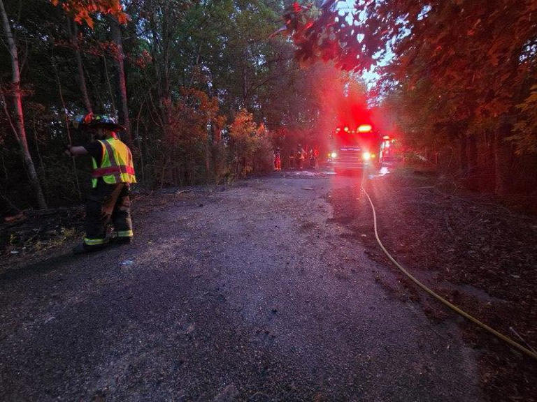 Suffolk firefighters battle two brush fires in one evening