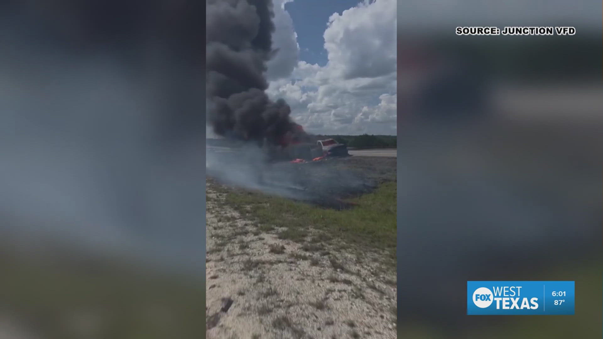 Vehicle bursts into flames on Interstate 10