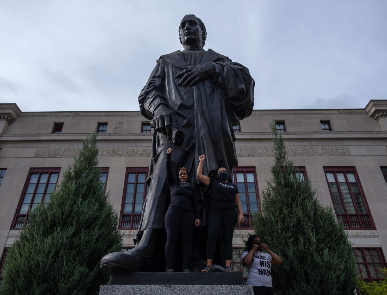 US cities dust off statues they hid away in 2020