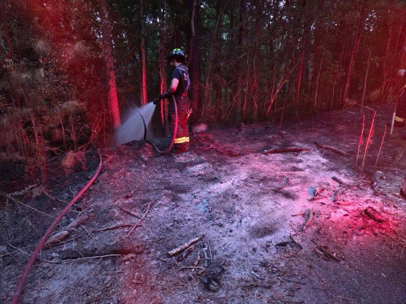 Suffolk firefighters battle two brush fires in one evening