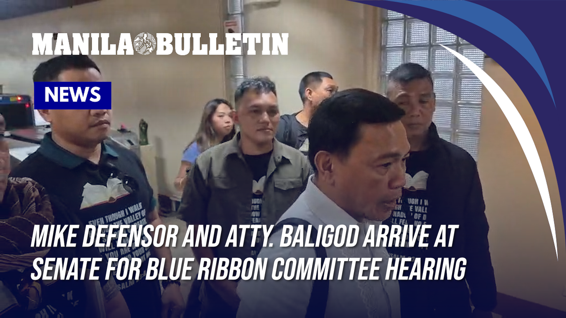 Mike Defensor and Atty. Baligod arrive at Senate for Blue Ribbon ...