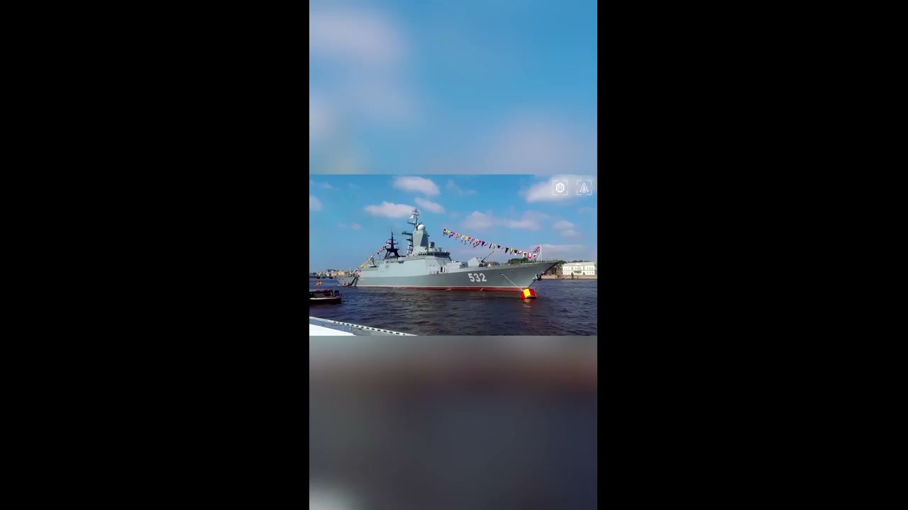 Drone footage of Ukrainian strike on Russian warship