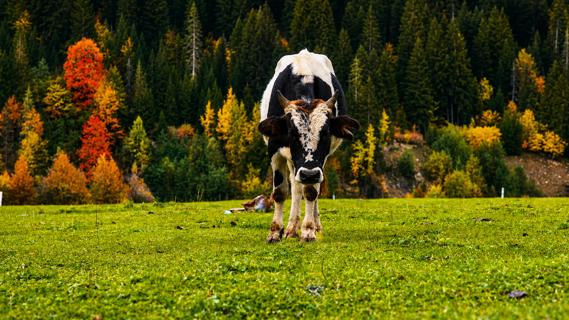 Why does this cow prefer the edge of the forest?