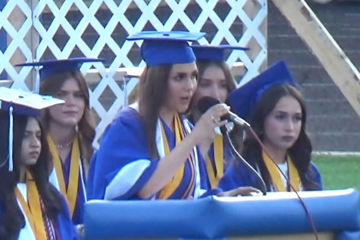 Valedictorian cut off after making unscripted remarks during graduation ...