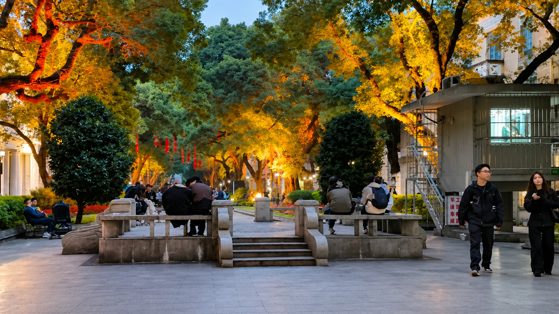 The illuminated garden where locals linger long after sunset