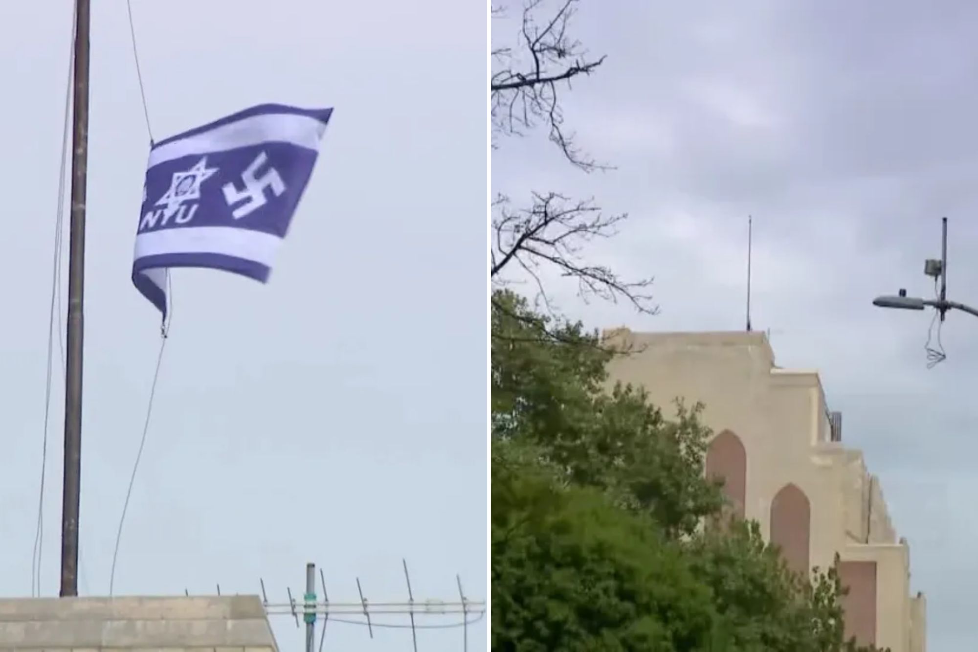 NYU student arrested in Nazi flag raising incident during graduation ...