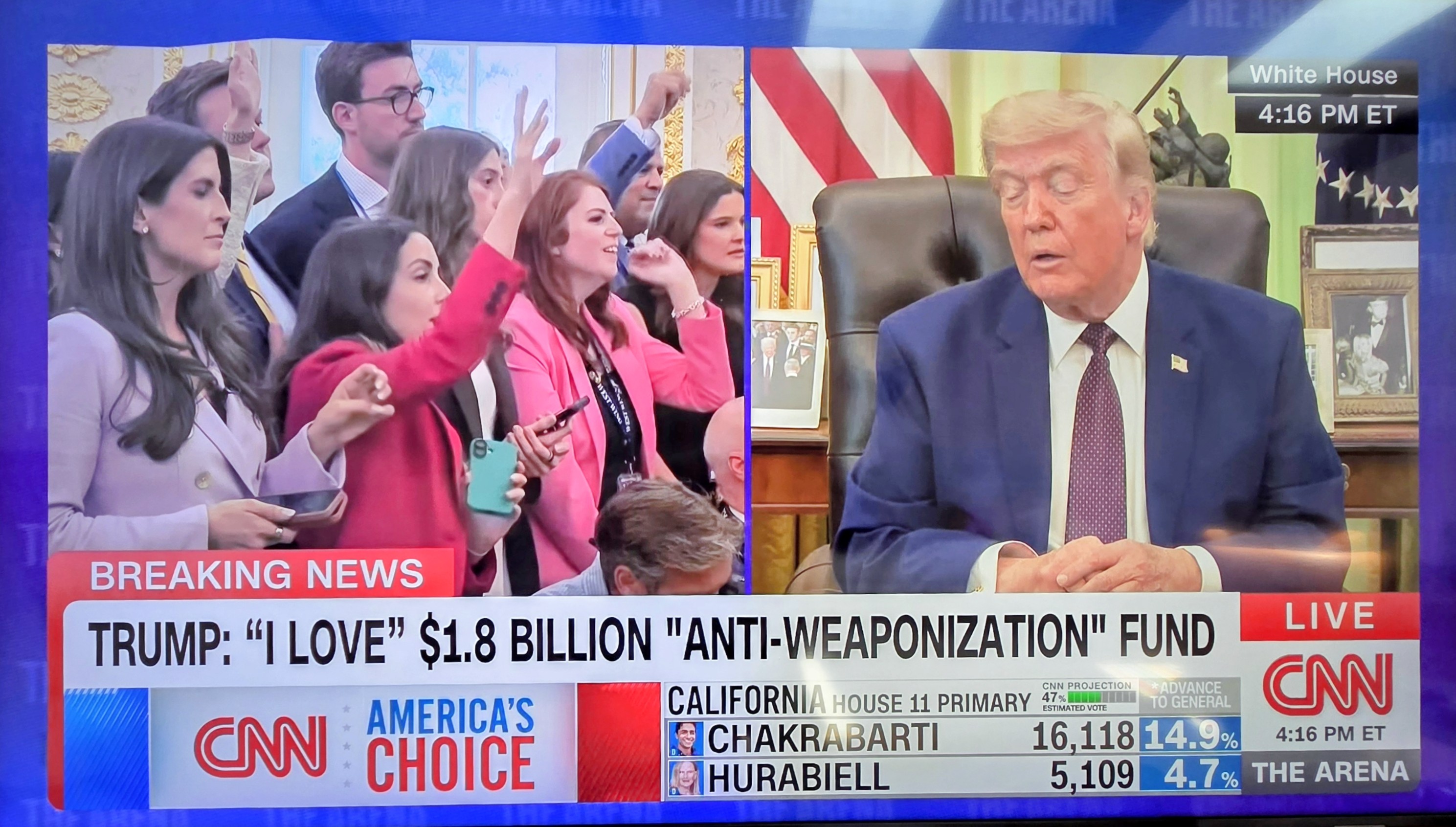 Trump again lashes out at CNN, berates Kaitlan Collins for not smiling