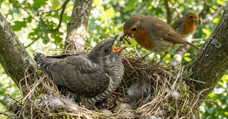 Como é que algumas aves acabam sendo criadas por outras espécies?