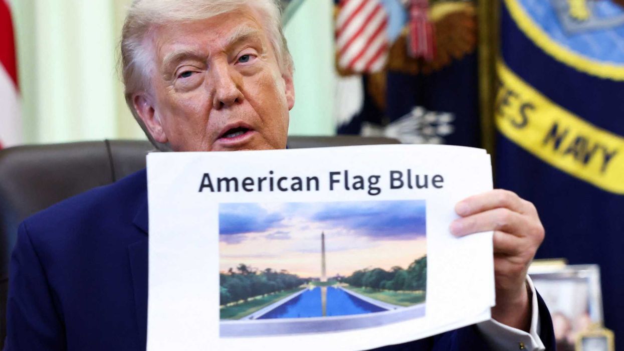 Critics drag Trump’s 'graph' of blued-up reflecting pool