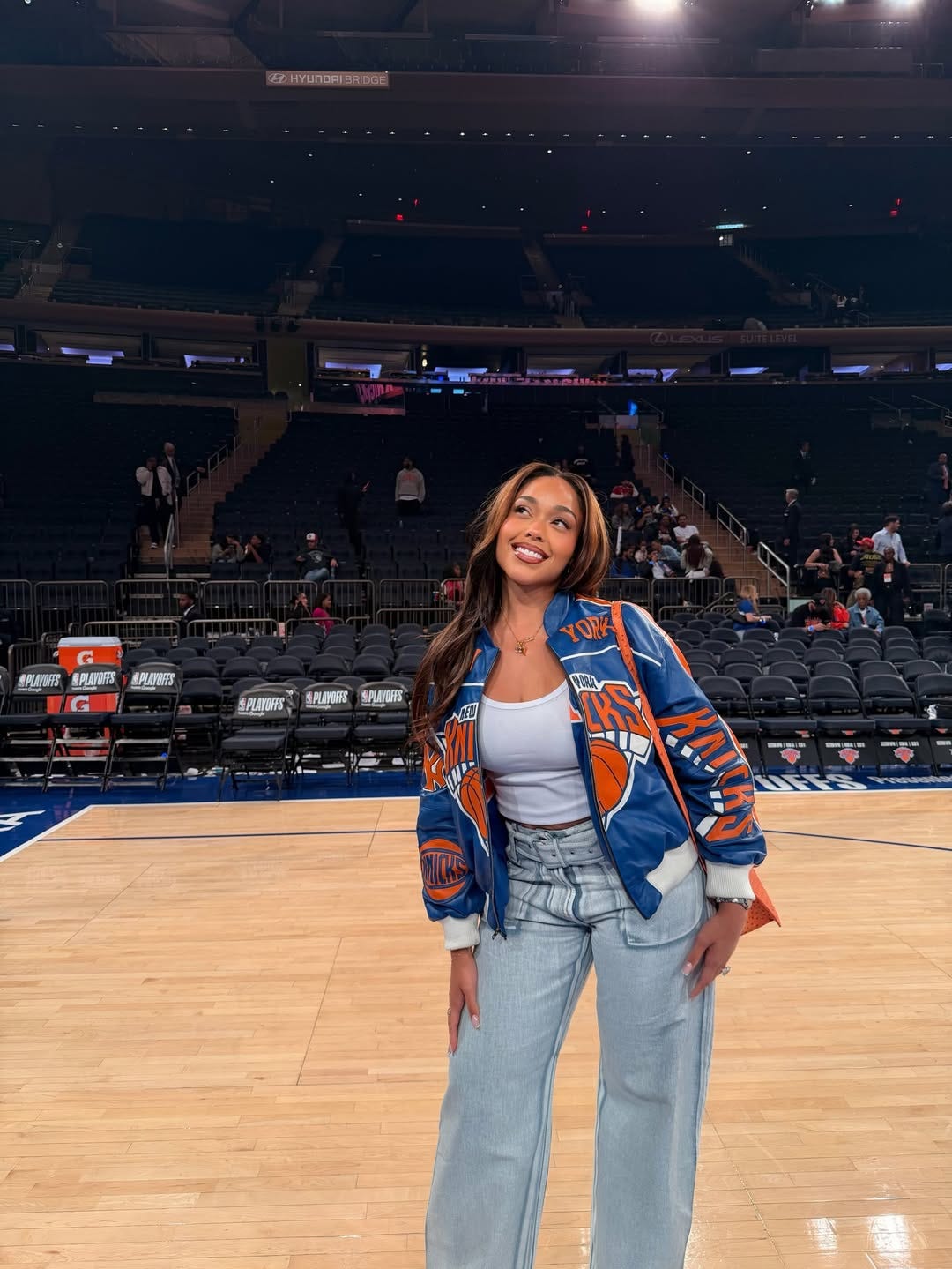 Jordyn Woods is redefining Knicks courtside fashion