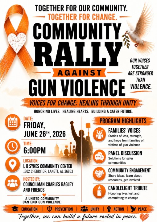 Community members rallying against gun violence in Lanett
