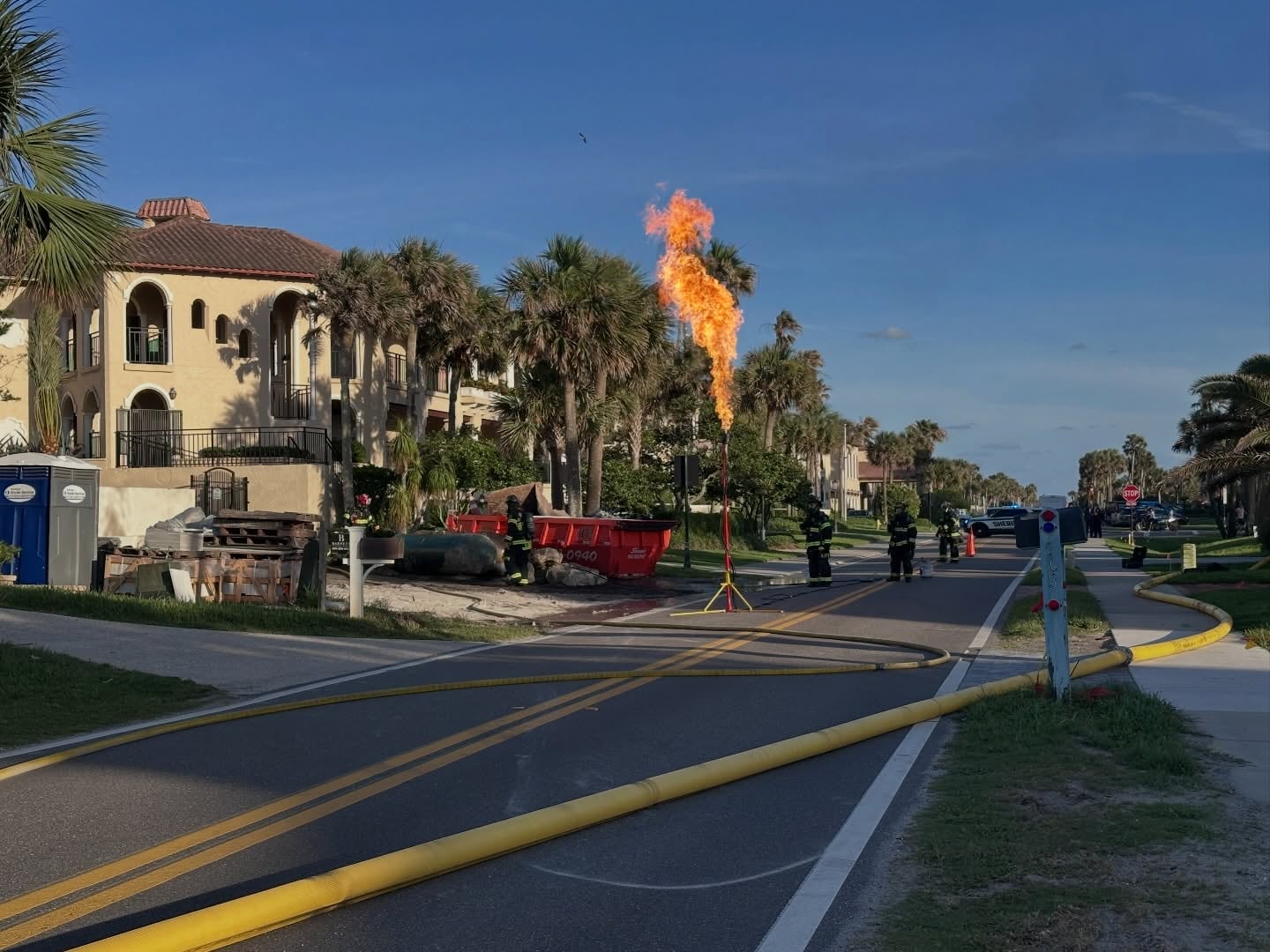 Controlled burn-off conducted after propane tank leak in Ponte Vedra ...