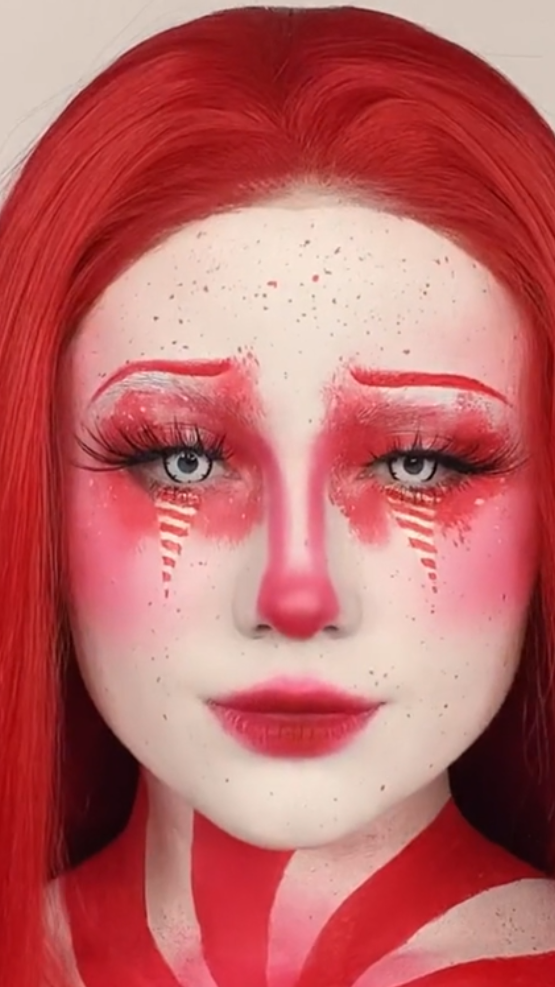 My favorite candy cane clown makeup transformation