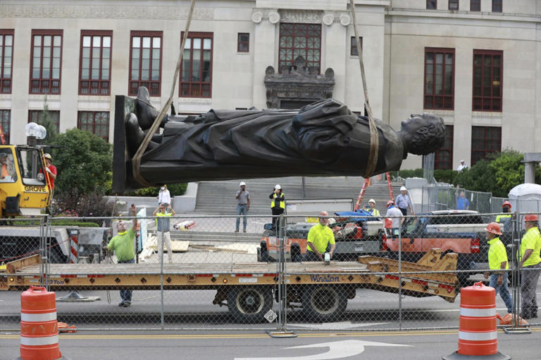 US cities dust off statues they hid away in 2020