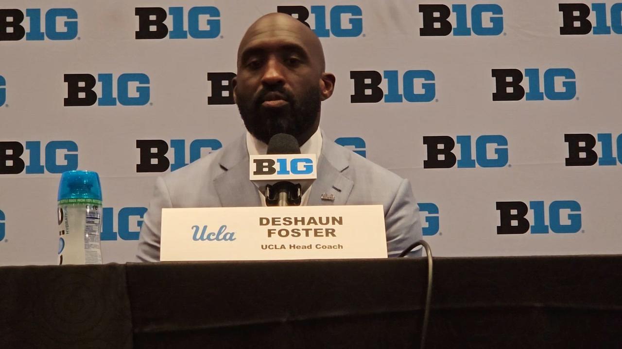 UCLA head football coach DeShaun Foster on second year in Big Ten