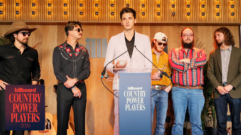 The Red Clay Strays accept the Groundbreaker Award from Matt Rife ...