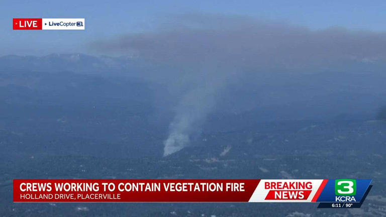 Holland fire: Crews battle vegetation fire in El Dorado County ...