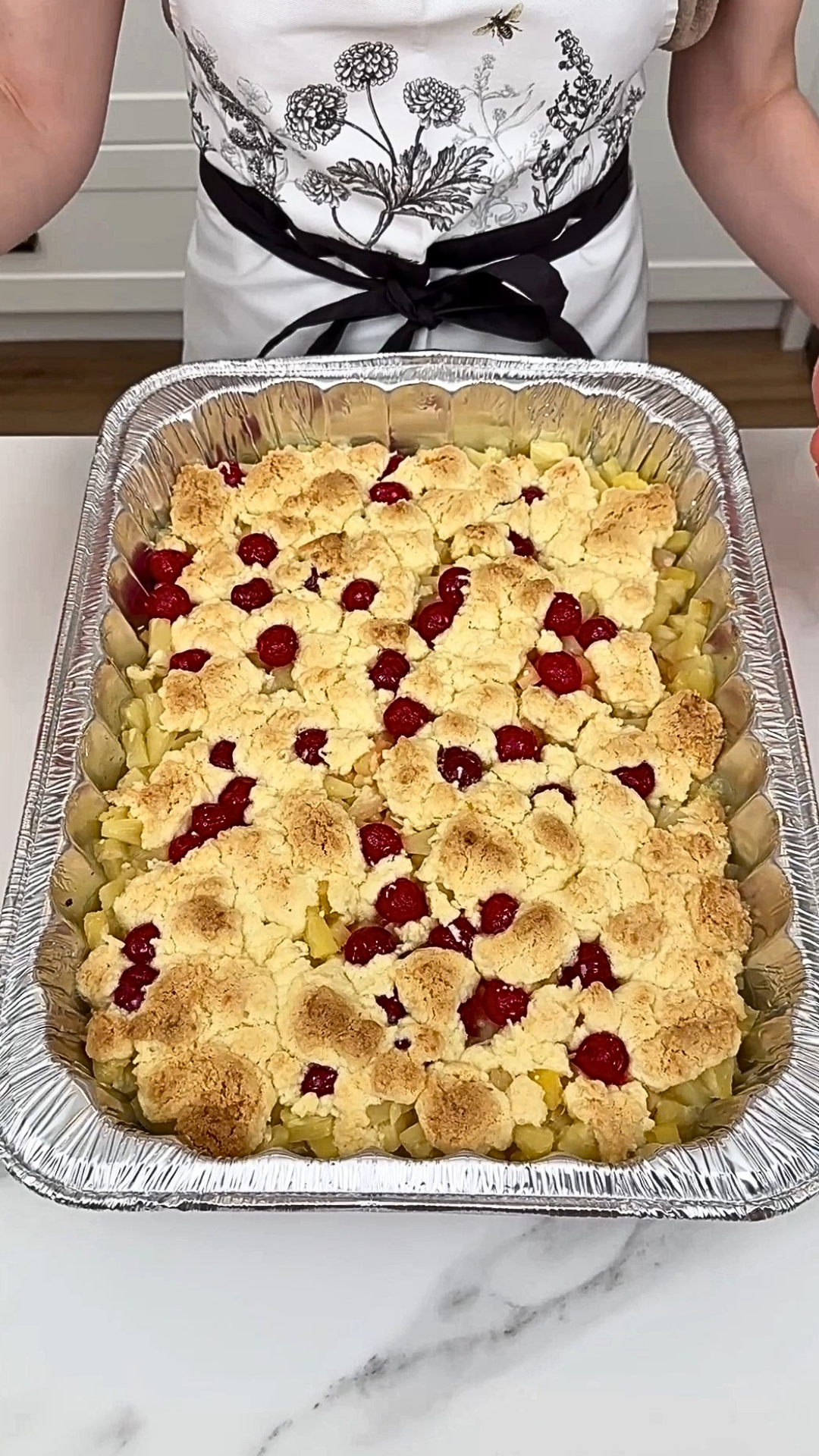 Easy pineapple cherry dump cake dessert