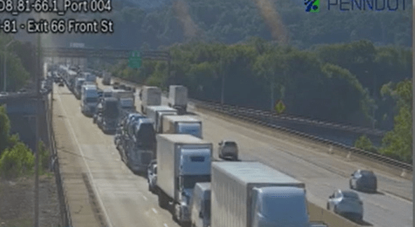 Vehicle fire on I-81 creates traffic congestion in Dauphin County