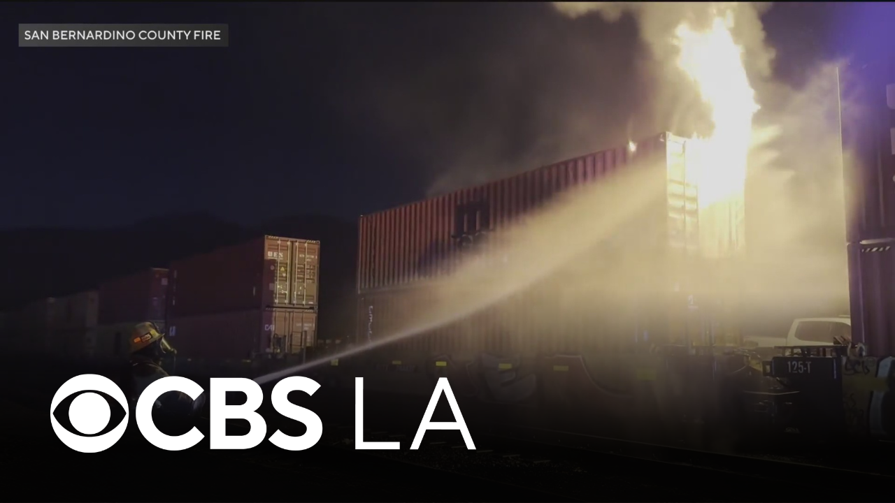 Rail car carrying lithium batteries catches fire in Southern California ...