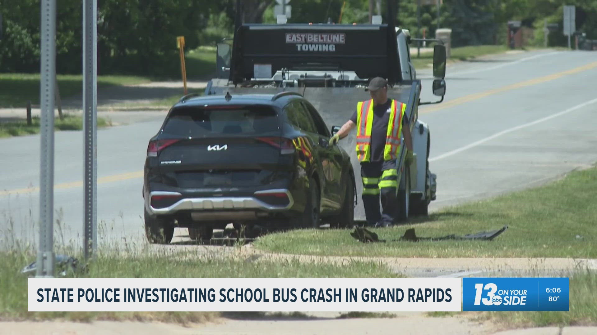 MSP investigating school bus crash in Grand Rapids