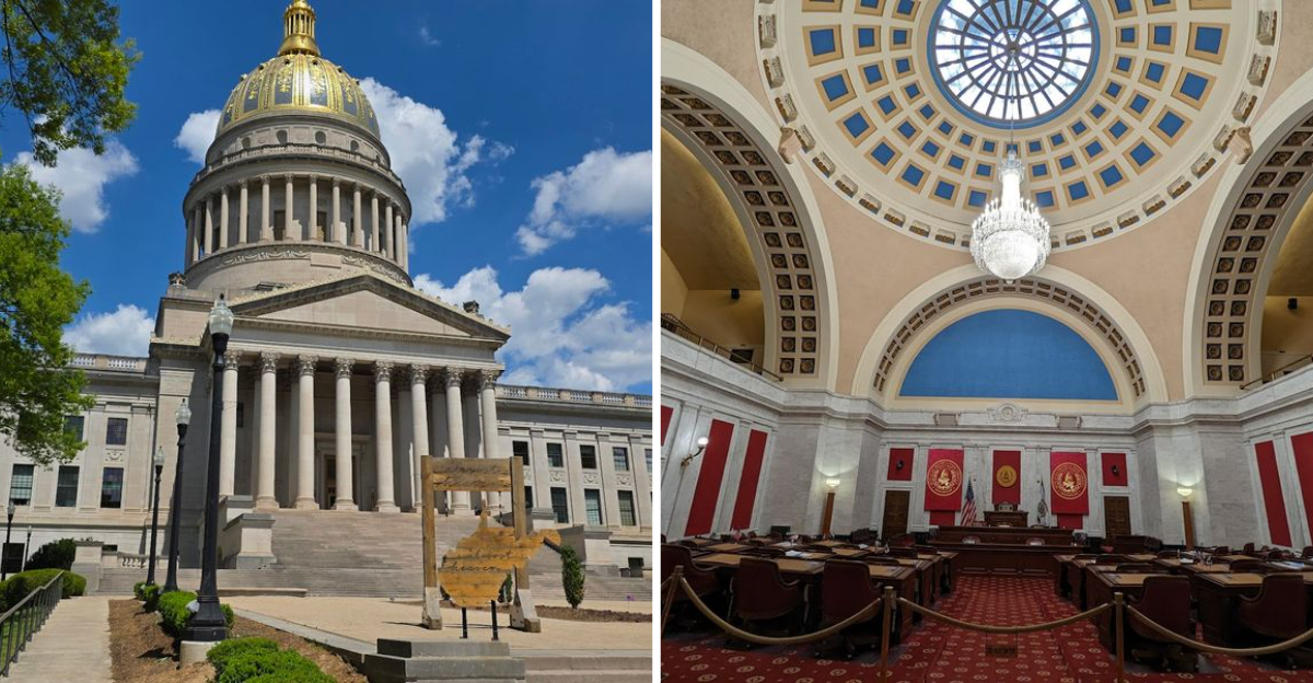 This West Virginia Capitol building has a gold leaf dome five feet ...