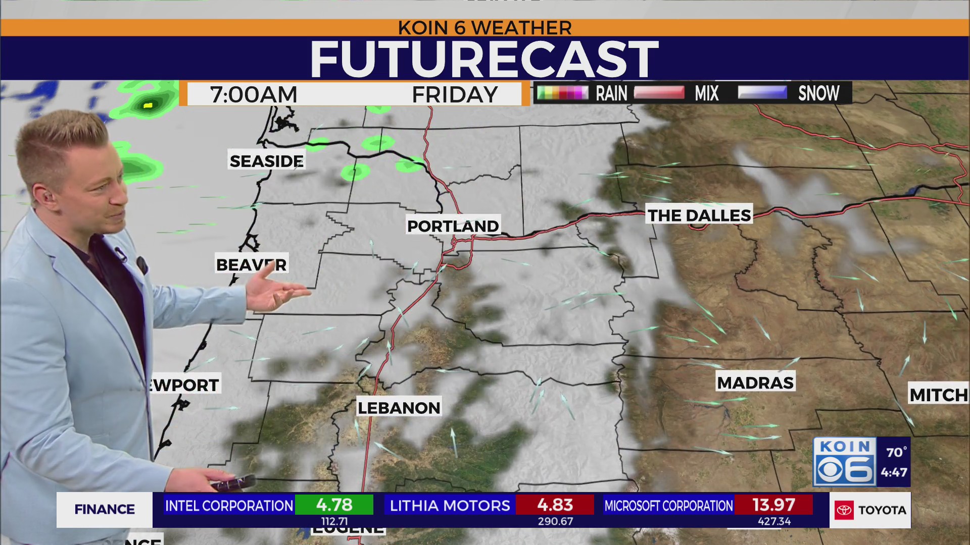 Seasonal temps, sprinkles remain in Portland