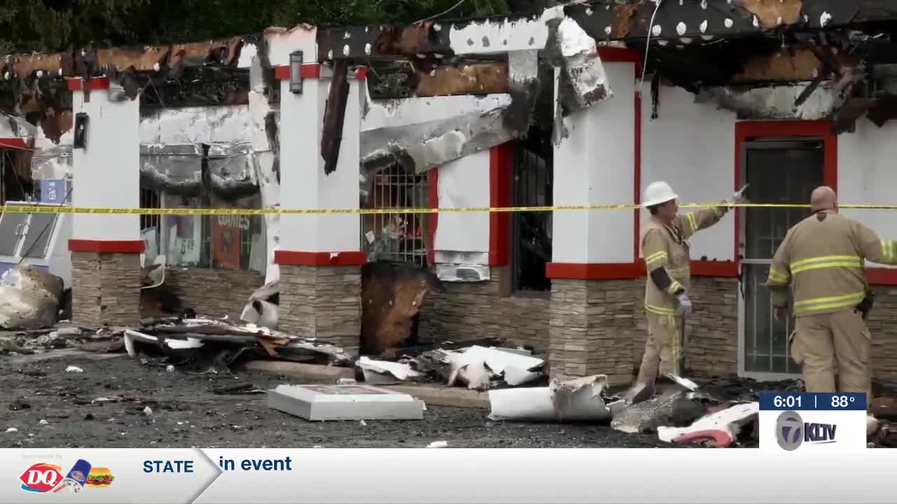 Firefighter hospitalized for dehydration after 5-hour battle at ...