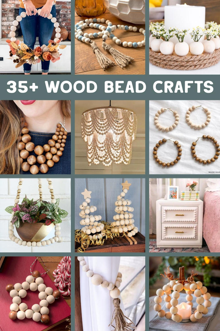 35+ wood bead crafts that go way beyond garlands