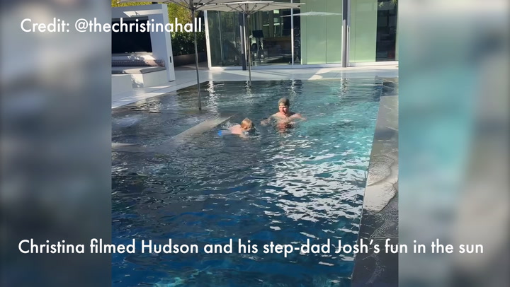 Christina Hall captures her son Hudson's bond with his step-dad Josh Hall