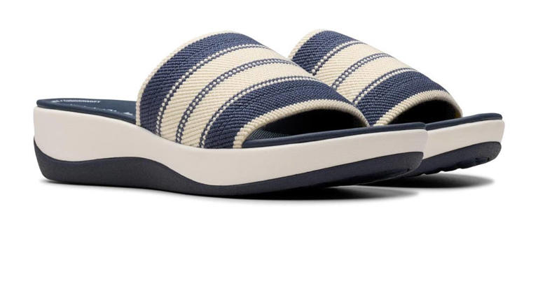 Clarks' 'very cute' striped slip-on sandals are nearly 40% off at ...