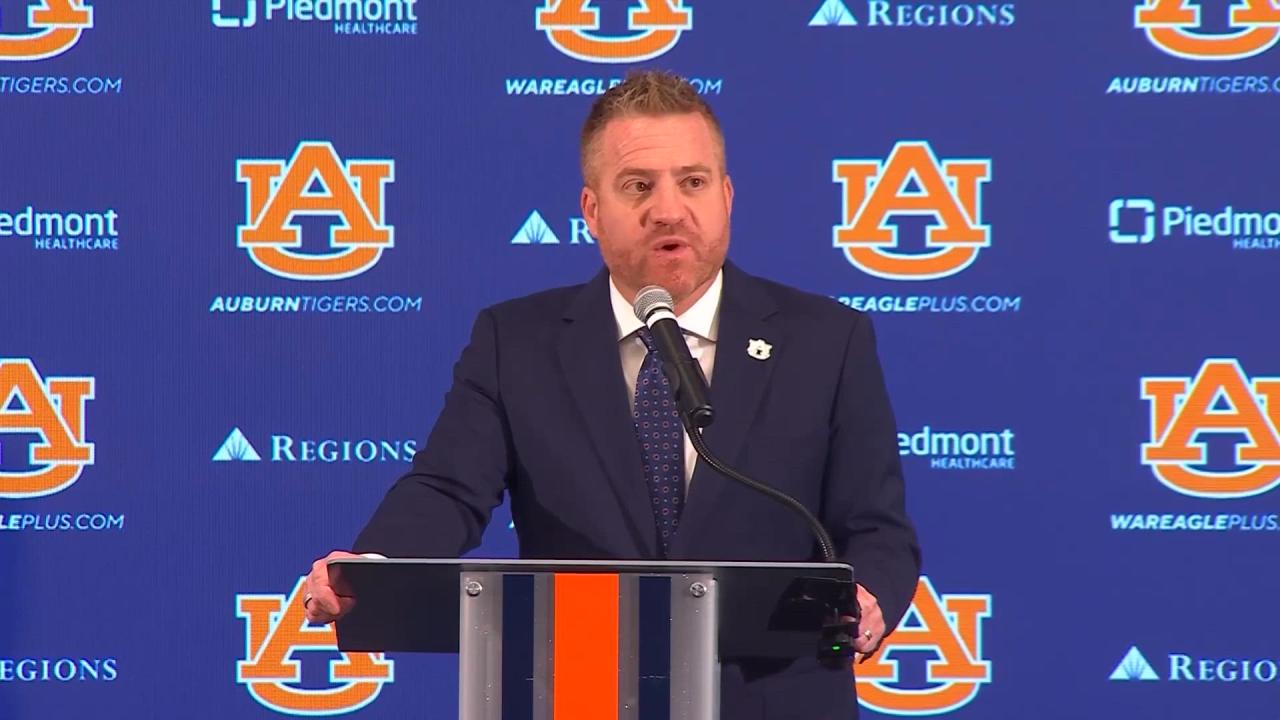 New Auburn coach Alex Golesh details what the Auburn family can expect ...