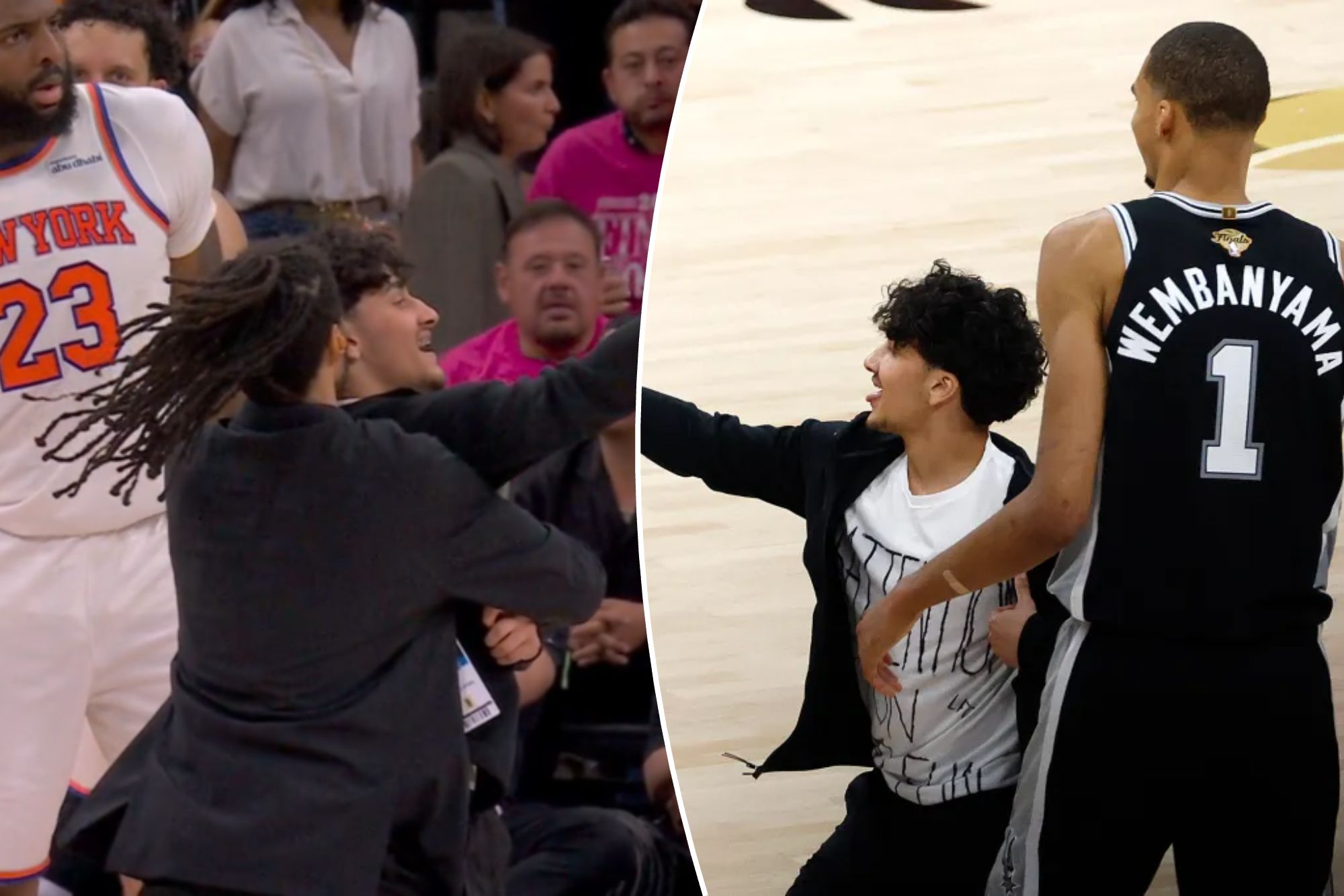 Selfie-taking fan storms court in surreal NBA Finals Game 1 scene