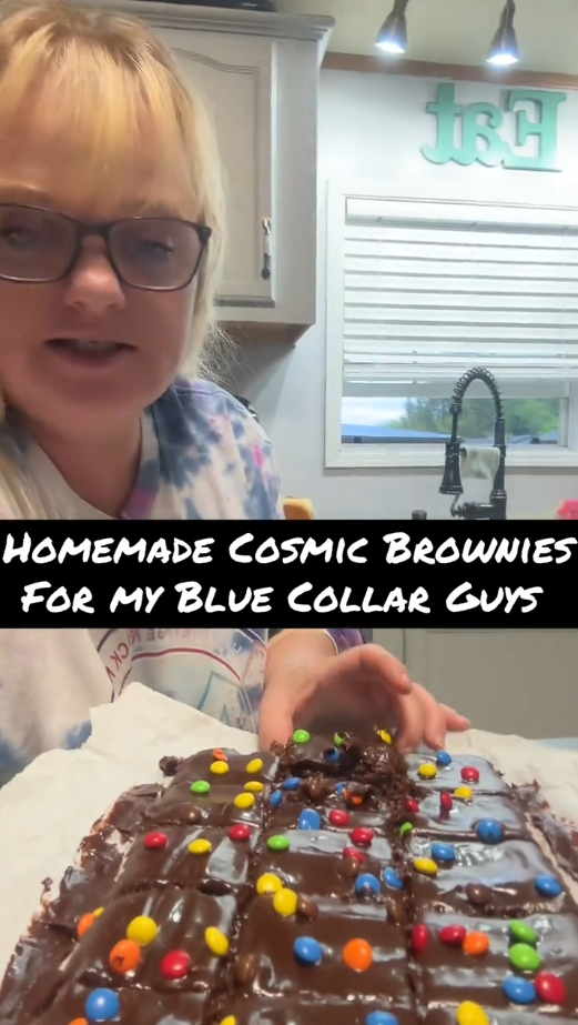 Homemade cosmic brownies fudgy blue collar snack recipe