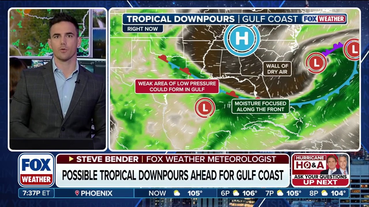 Slow-moving system to bring tropical downpours, rough surf and strong ...