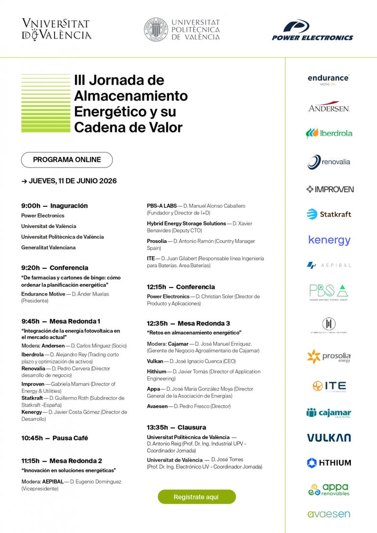 UV, UPV y Power Electronics analizan el futuro del almacenamiento ...