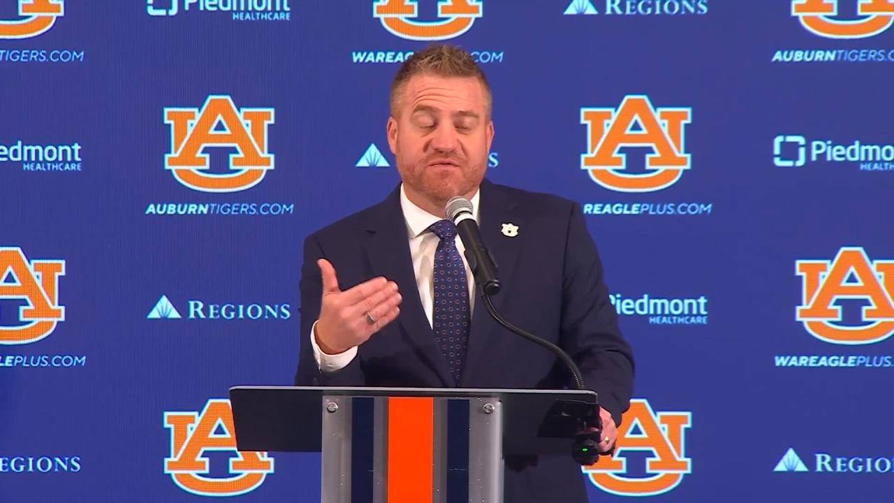 Auburn Tigers HC Alex Golesh describes his offense: 'We're gonna be ...