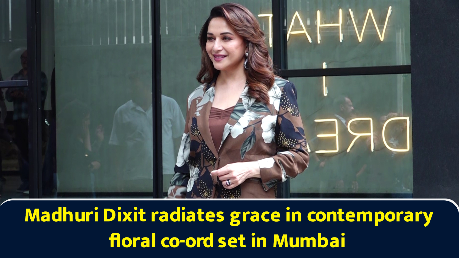 Madhuri Dixit radiates grace in contemporary floral co-ord set in Mumbai