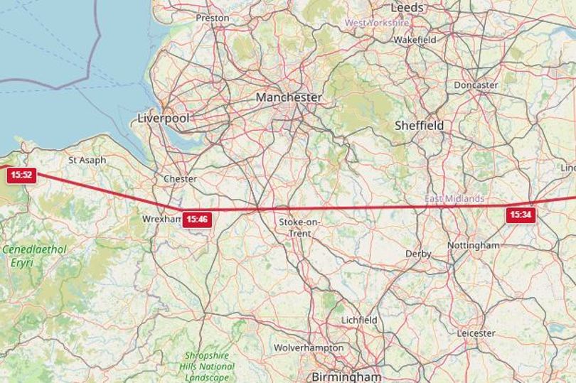 Red Arrows flying over North Staffordshire today