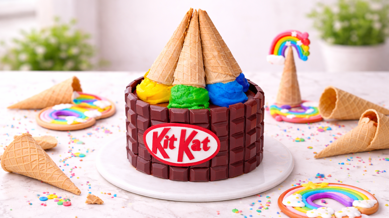 KitKat regenboog ijstaart