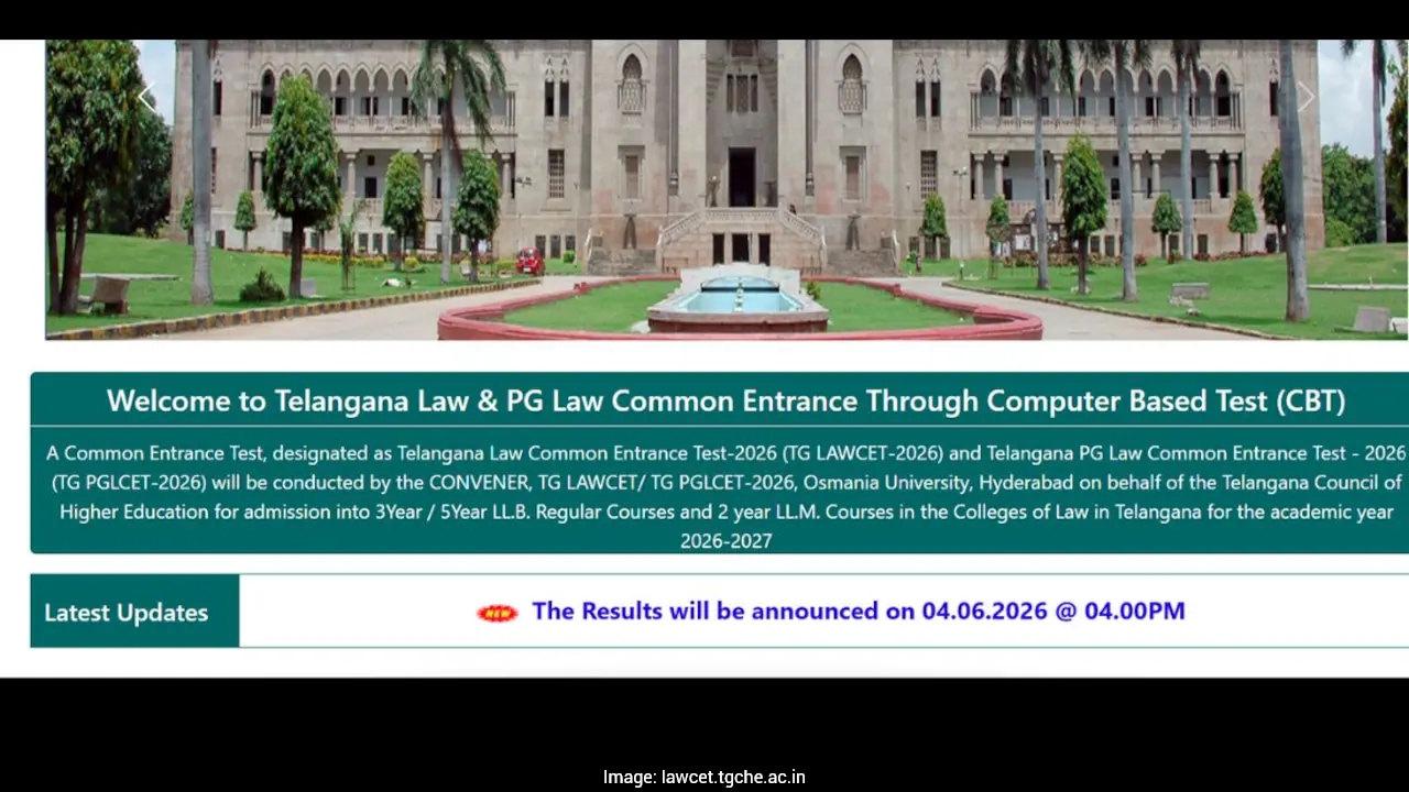 Telangana Law Common Entrance Test 2026 scorecards to be out at 4 PM ...