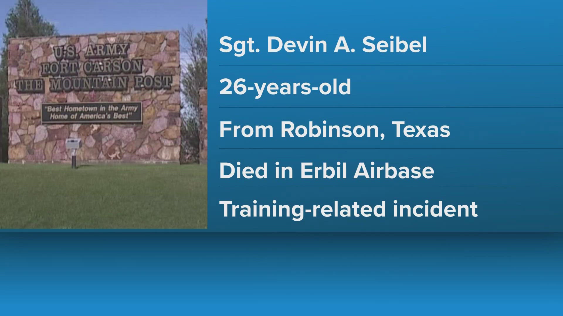 Fort Carson soldier killed in training exercise in Iraq