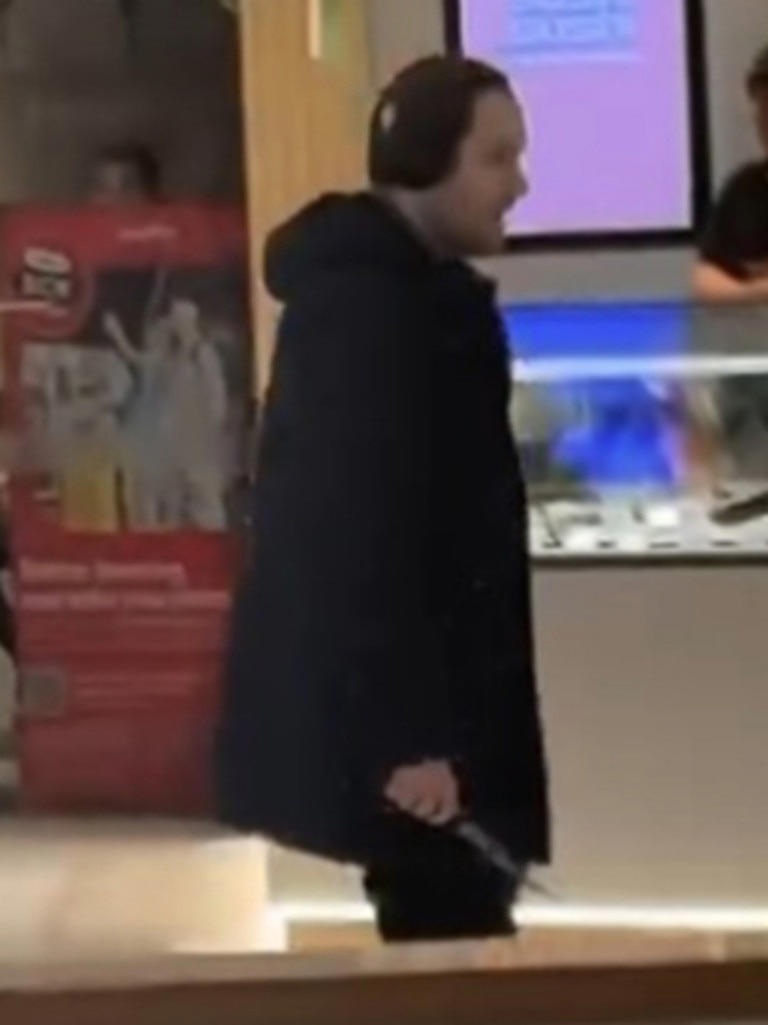 Shock footage of knife-wielding man at shops