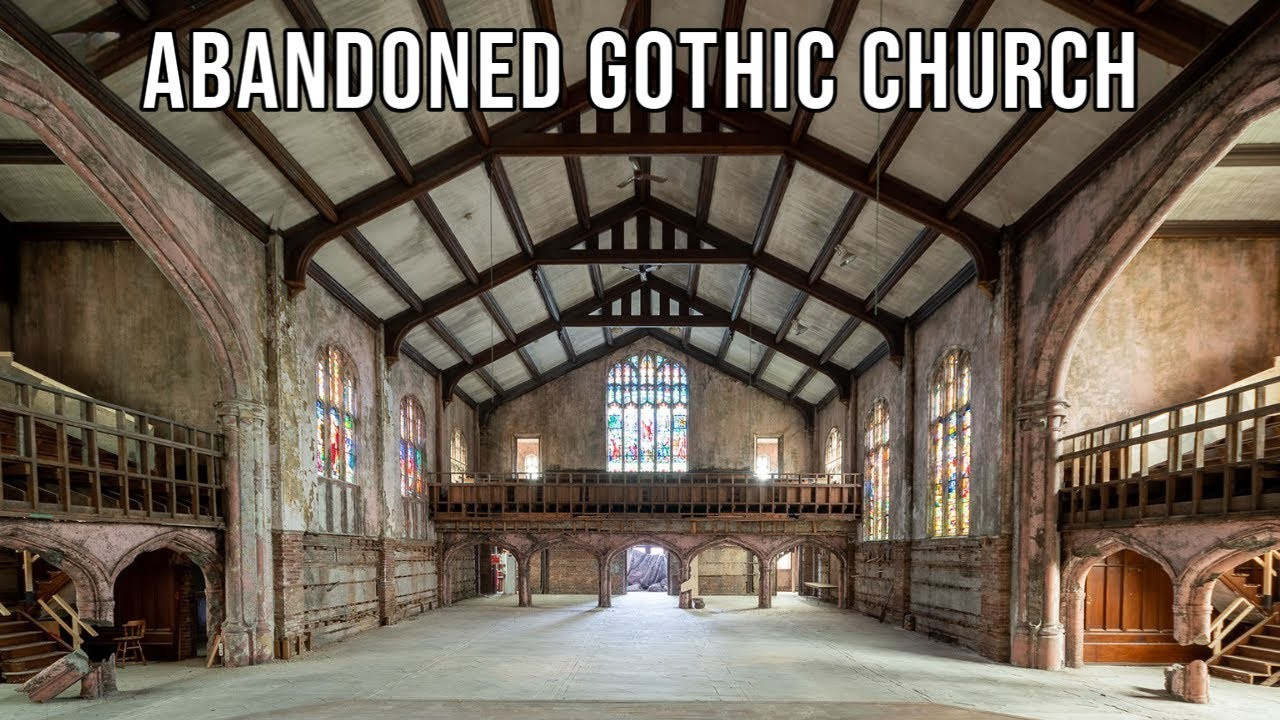 Exploring an abandoned Gothic church featured as a movie set